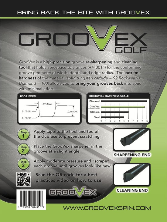 GrooVex Golf Groove Sharpener - High Precision Carbide Re-sharpener ...